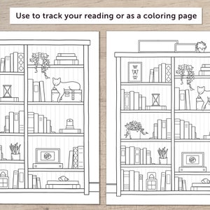 Bookshelf Reading Tracker Printable, 50 Book Tracker, Bookshelf Reading ...