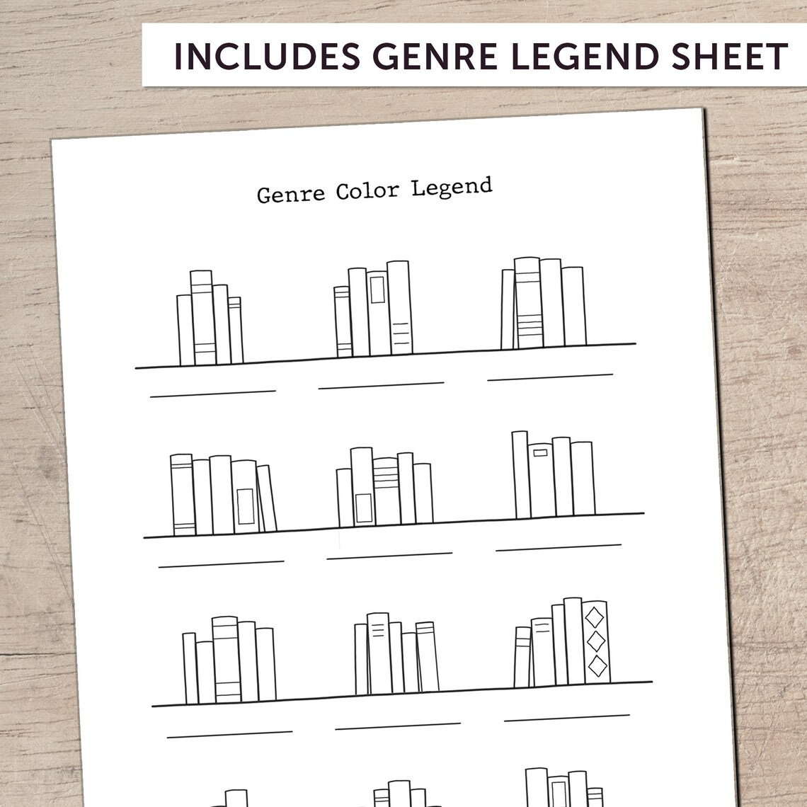 Bookshelf Reading Tracker Printable, 50 Book Tracker, Bookshelf Reading ...