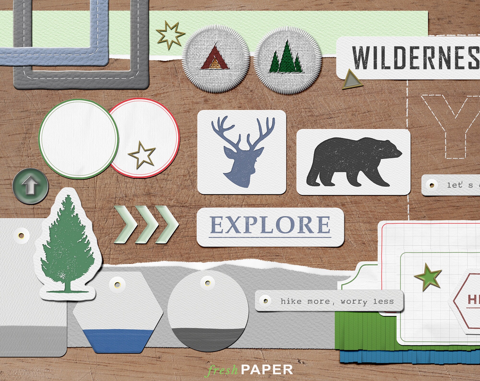 Nature Digital Scrapbooking Kit, Nature Clipart, Nature Digital Paper ...