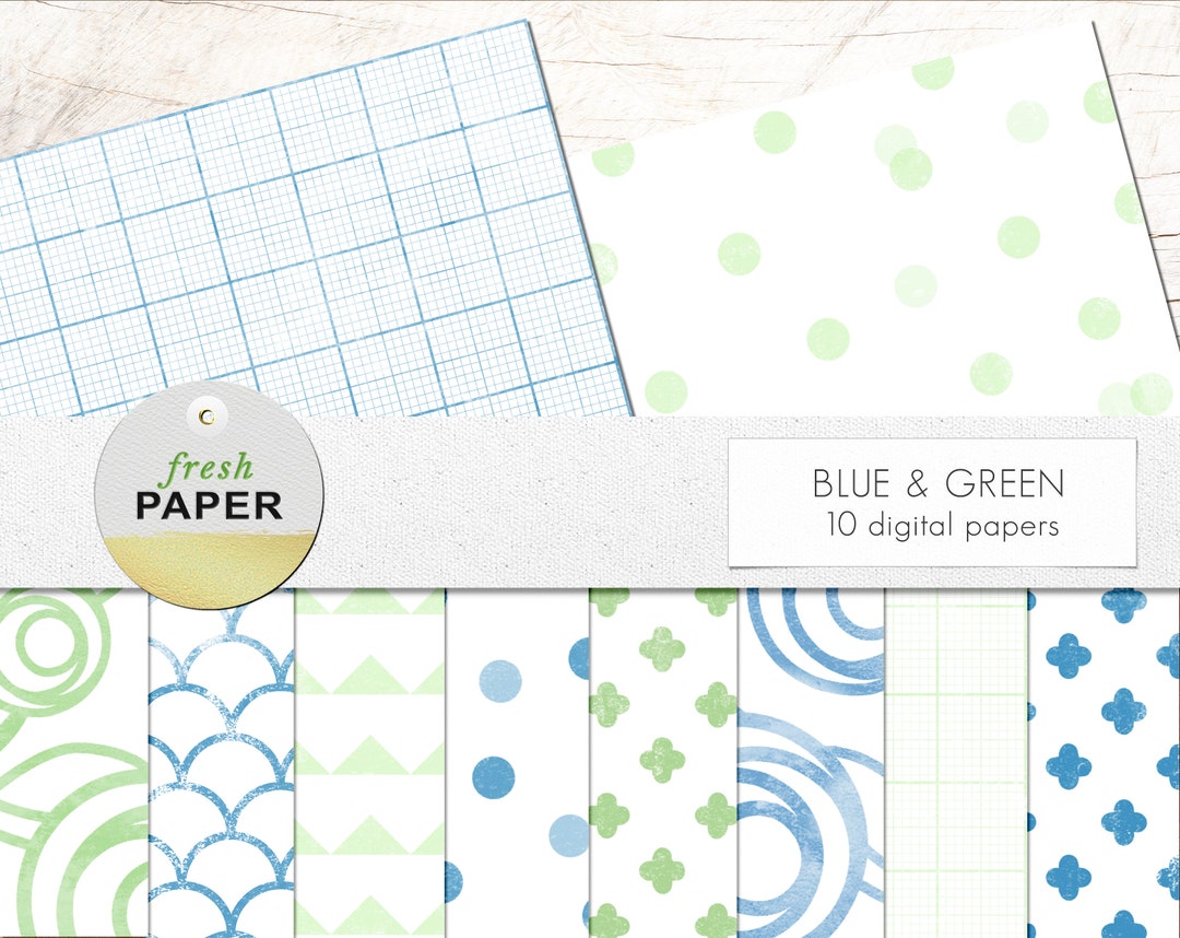 Papel digital azul y verde, papel digital azul, papel digital estampado ...