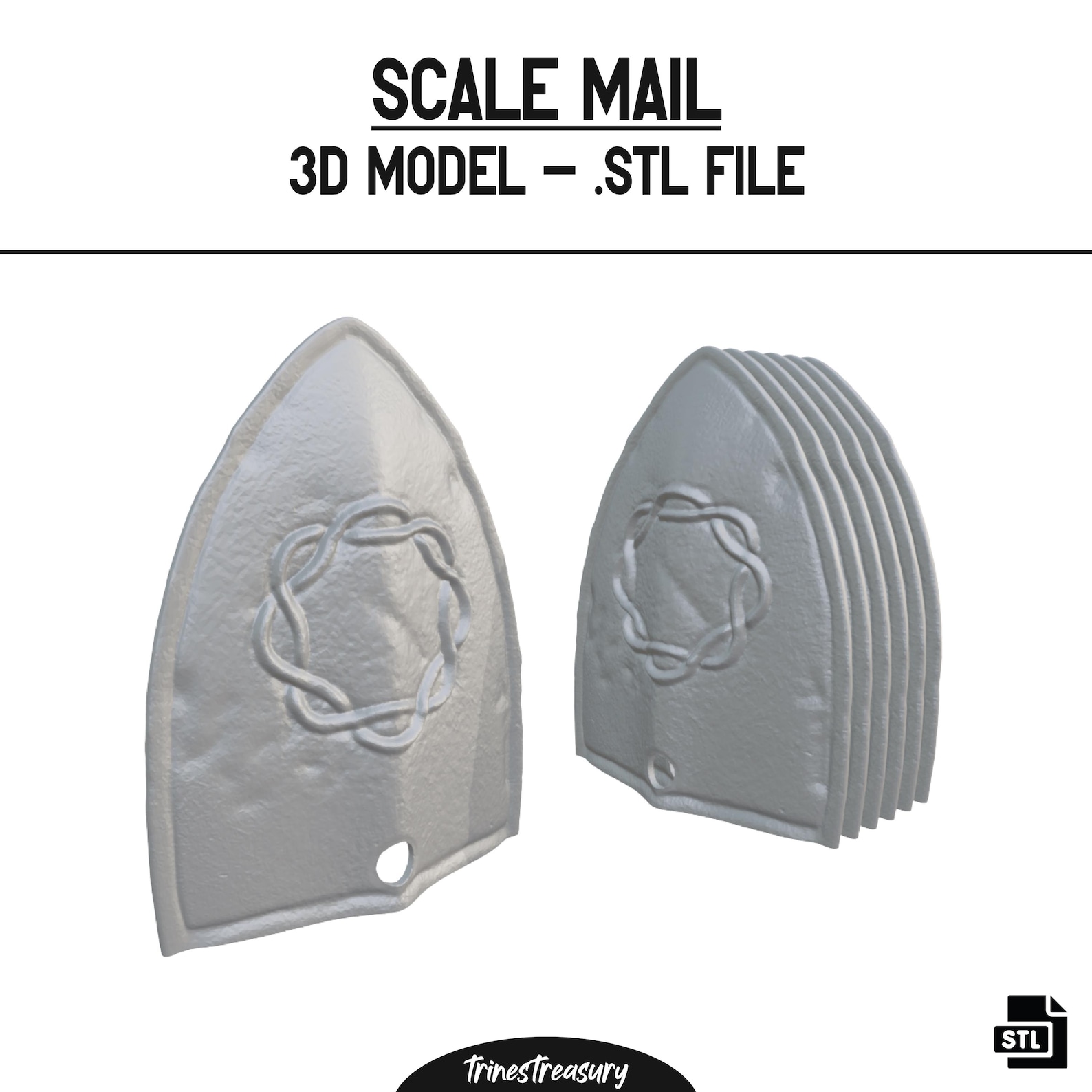 Twisted Circle Scale Mail 3D Models - STL Files for 3D Printing - Etsy