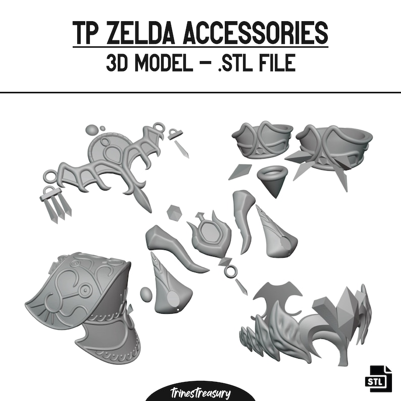 Twilight Princess Zelda Cosplay 3D Models - STL Files for 3D Printing ...