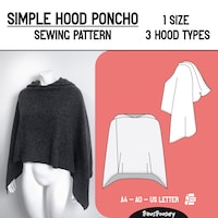 Cowl Neck Poncho | PDF Sewing Pattern | Easy to Wear | Comfort and ...