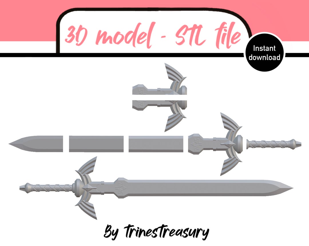 Zelda Master Sword 3d Models Stl Files For 3d Printing Etsy