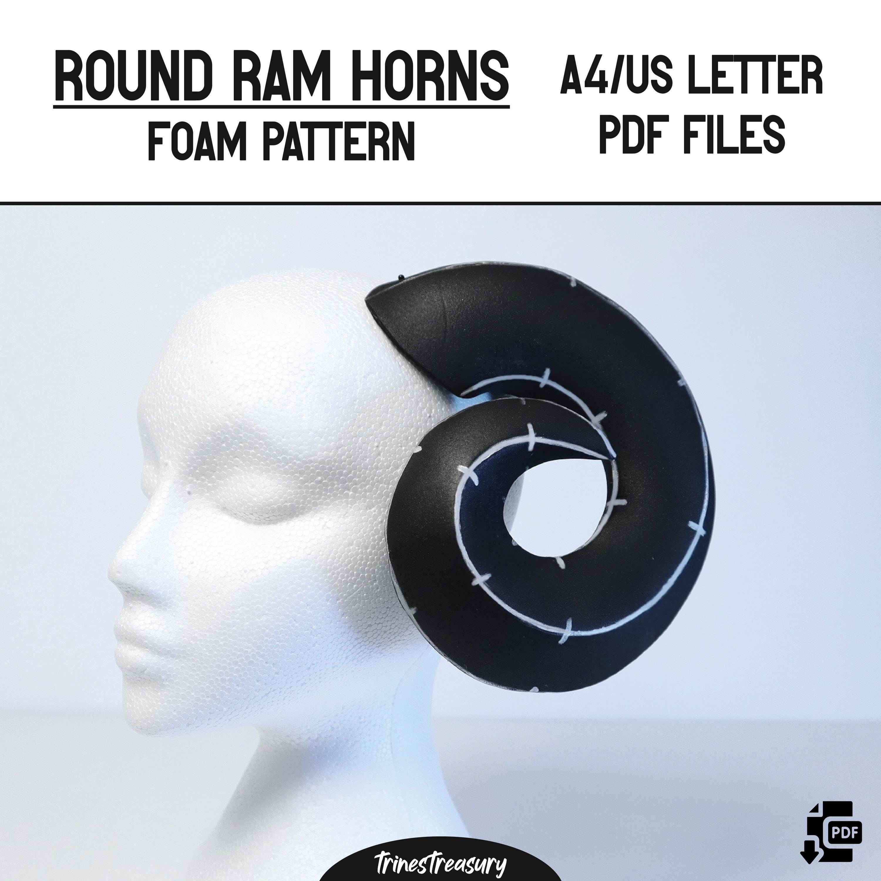 Round Ram Horns Pattern + Guide - A4 and US Letter - Instant Digital ...