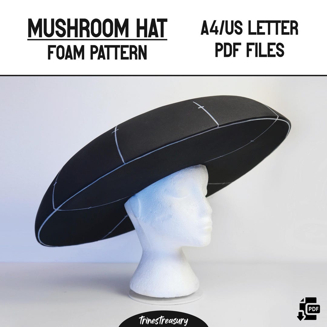 Wide Mushroom Hat Pattern + Guide - A4 and US Letter - Instant Digital ...