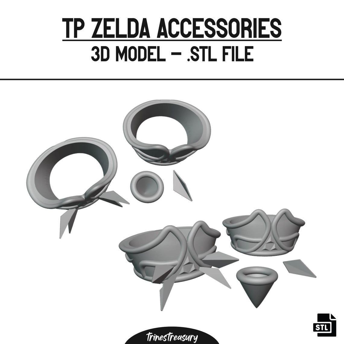 Twilight Princess Zelda Cosplay 3D Models - STL Files for 3D Printing ...