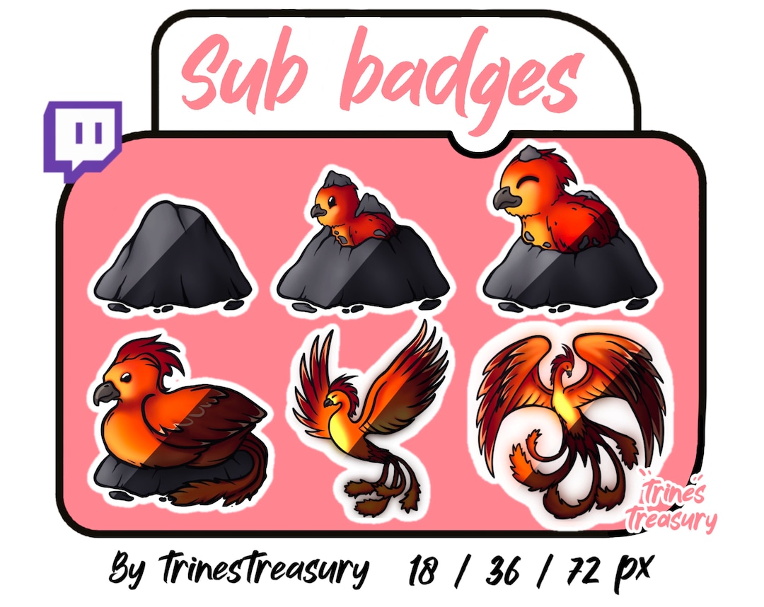 6 Phoenix Sub Badges for Twitch - Etsy