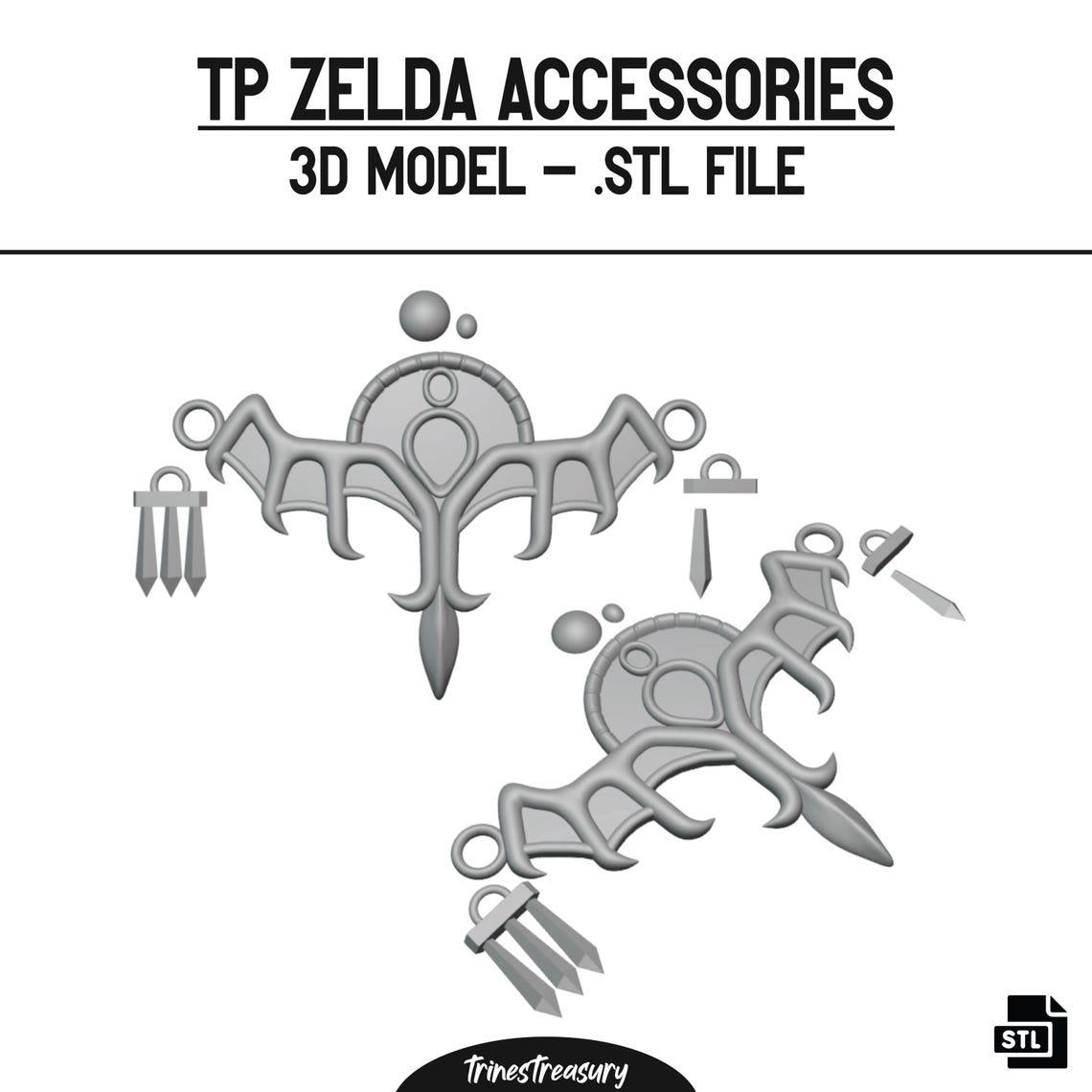 Twilight Princess Zelda Cosplay 3D Models - STL Files for 3D Printing ...