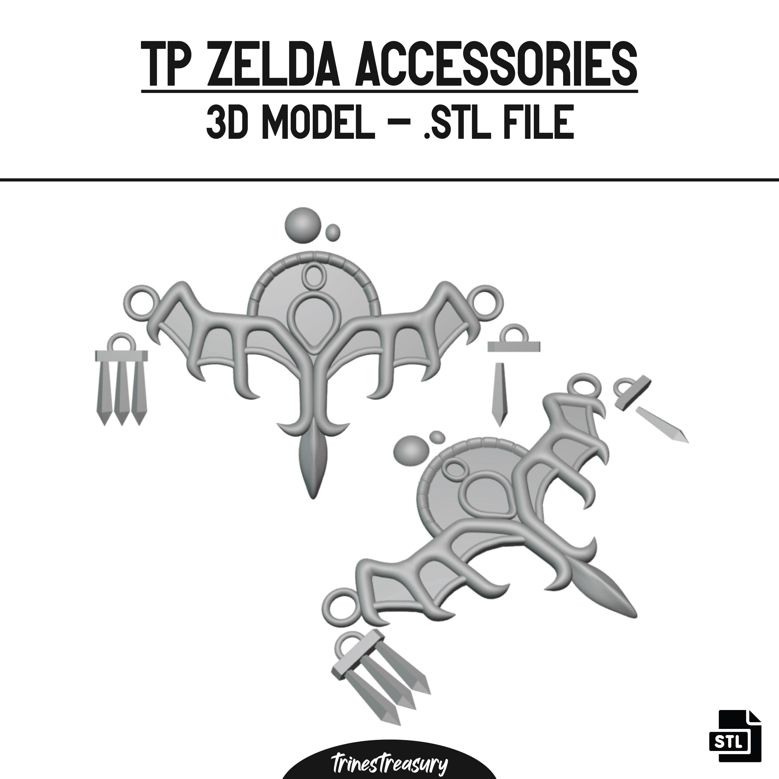 Twilight Princess Zelda Cosplay 3D Models - STL Files for 3D Printing ...