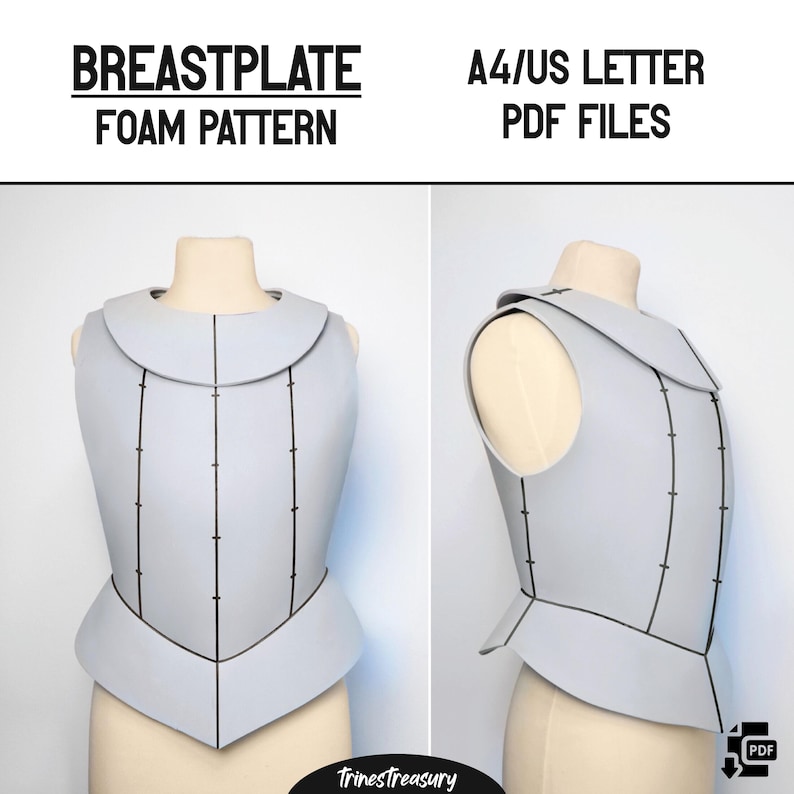 Medieval Breastplate Pattern for EVA Foam - A4 and US Letter - Instant ...