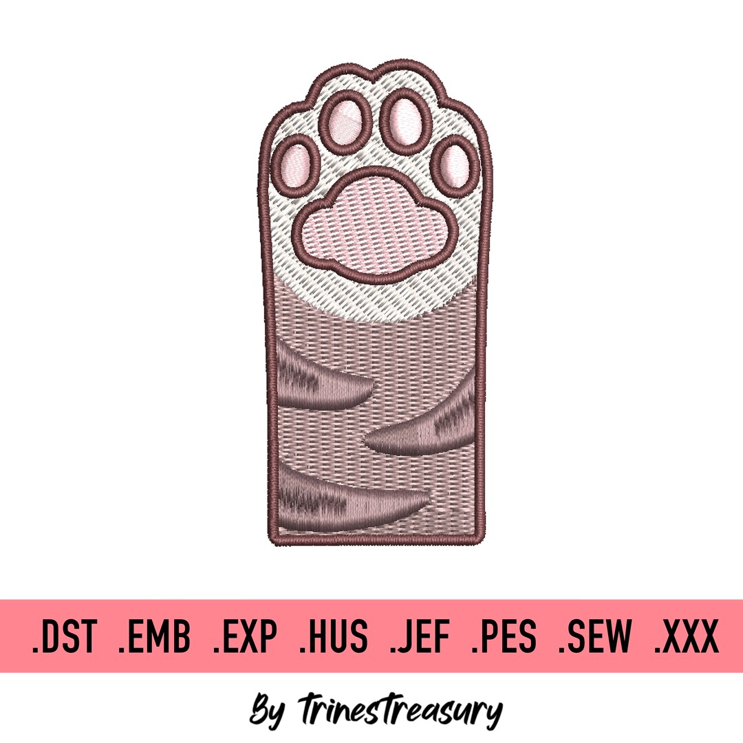 Cat Paw Tabby Machine Embroidery Design 5 Different - Etsy