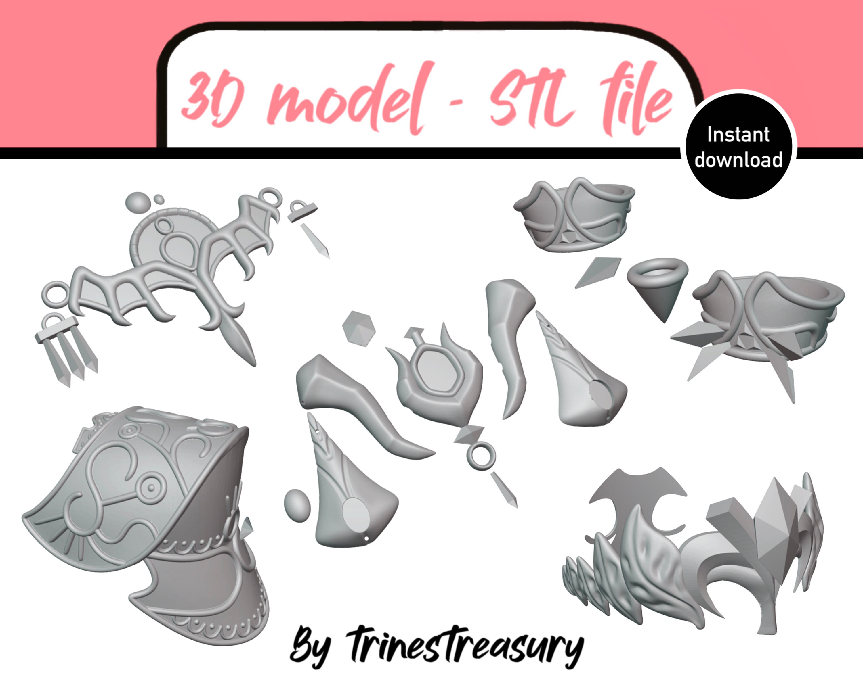 Twilight Princess Zelda Cosplay 3D Models STL Files for 3D - Etsy