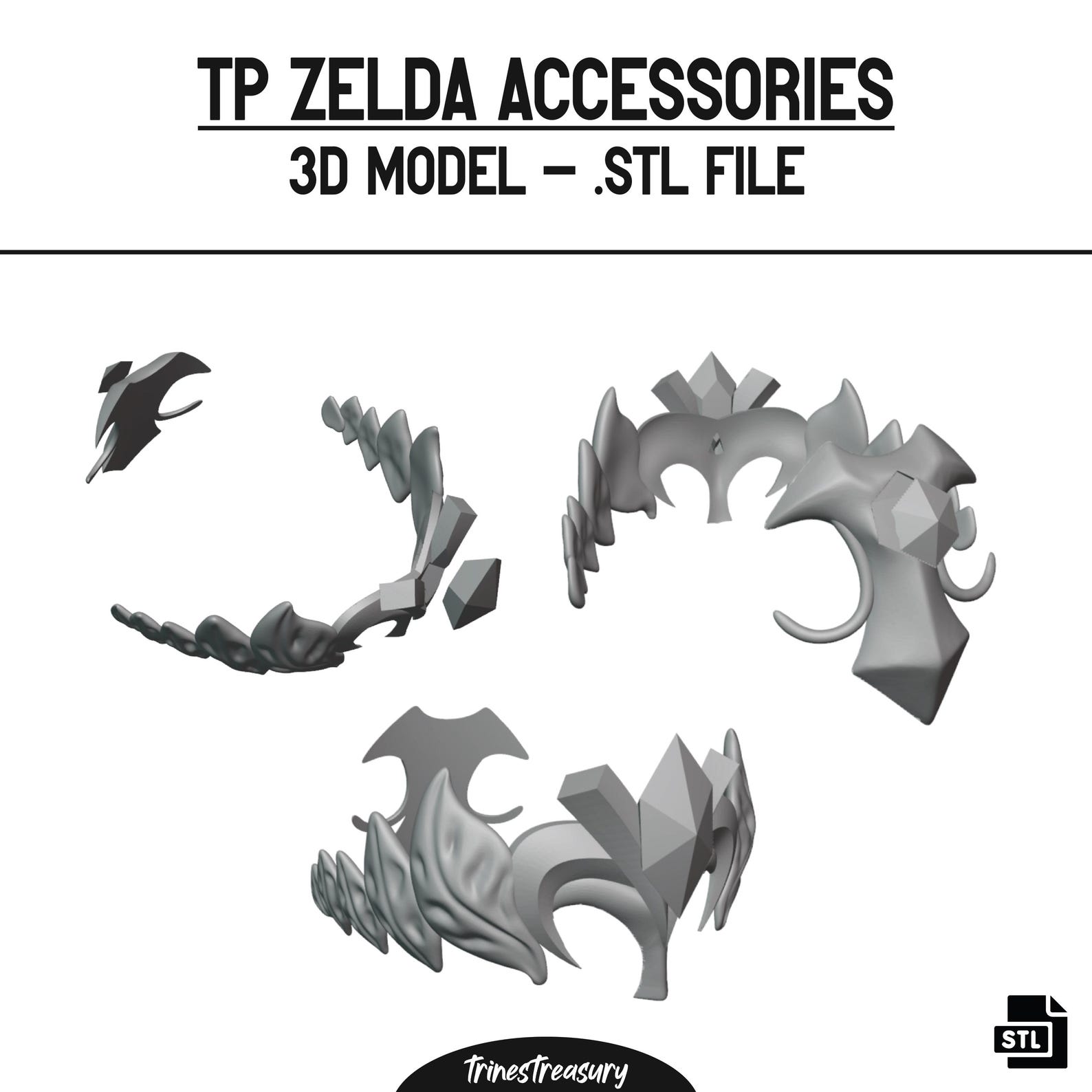 Twilight Princess Zelda Cosplay 3D Models - STL Files for 3D Printing ...