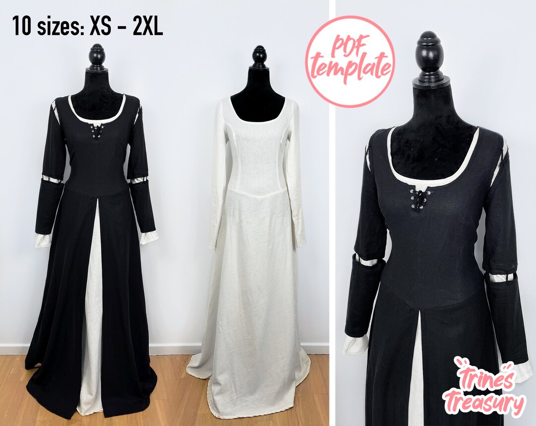 Medieval Under- and Overdress Sewing Pattern + Guide - Now in Sizes XS ...