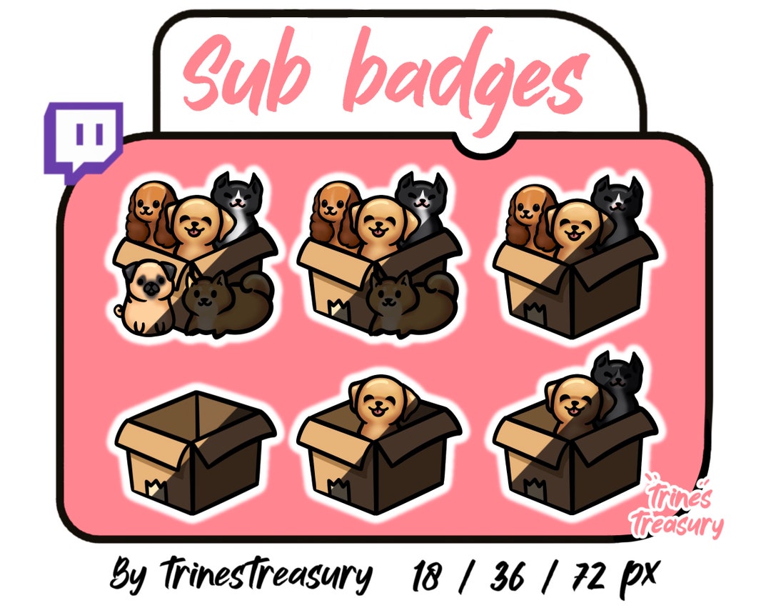 6 Cute Puppy Sub Badges for Twitch - Etsy