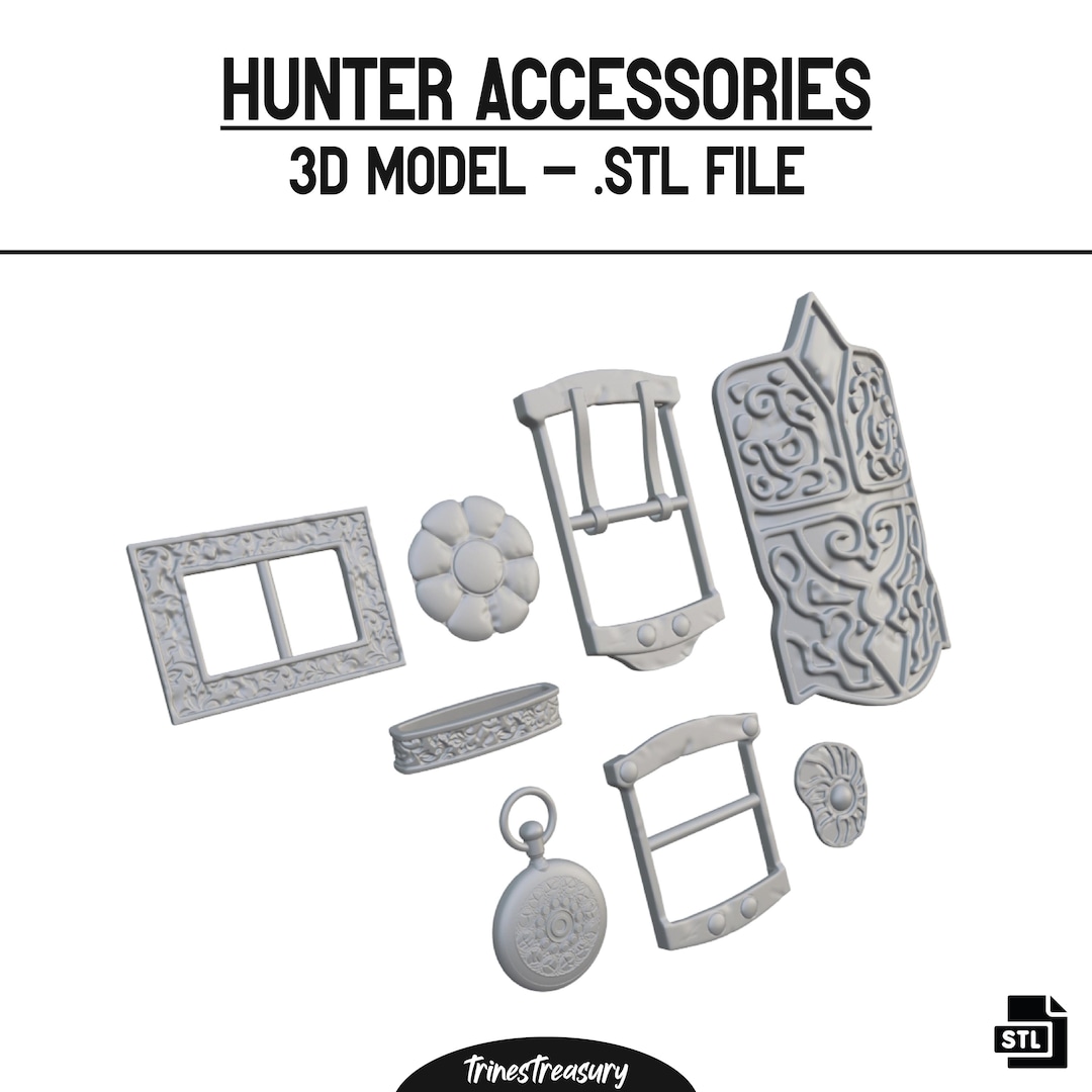 Hunter Set Metal Accessories - Cosplay 3D Models - STL Files for 3D ...