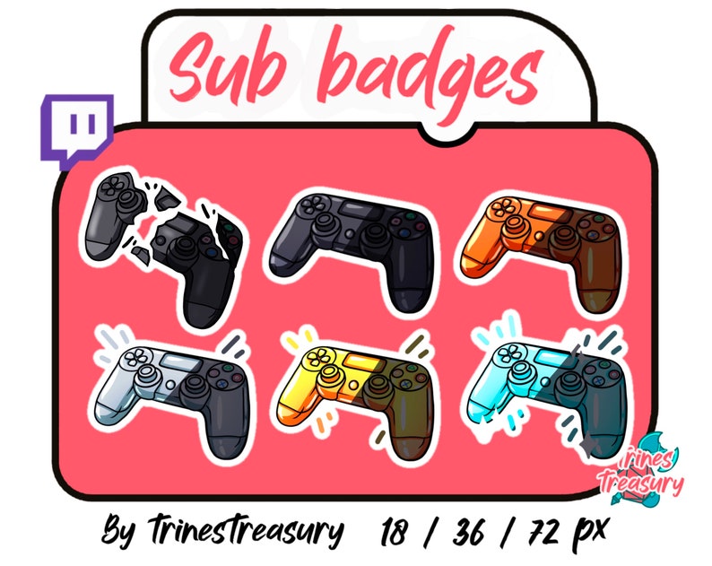 6 Controller Sub Badges for Twitch | Etsy