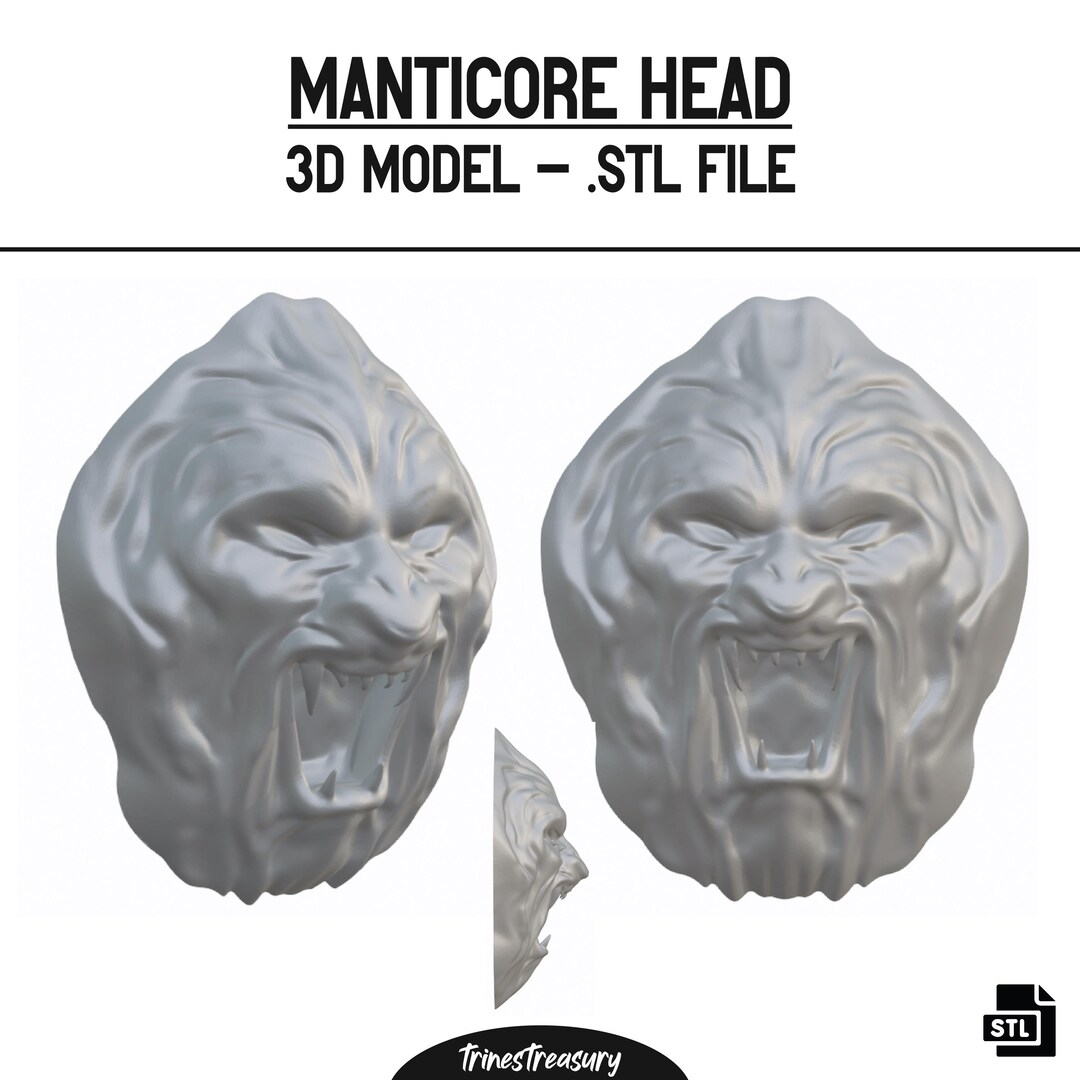 Manticore Head 3D Model - STL File for 3D Printing - Etsy