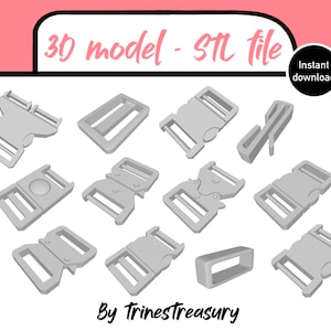 Belt Buckles and Strap Accessories 3D Models STL Files - Etsy