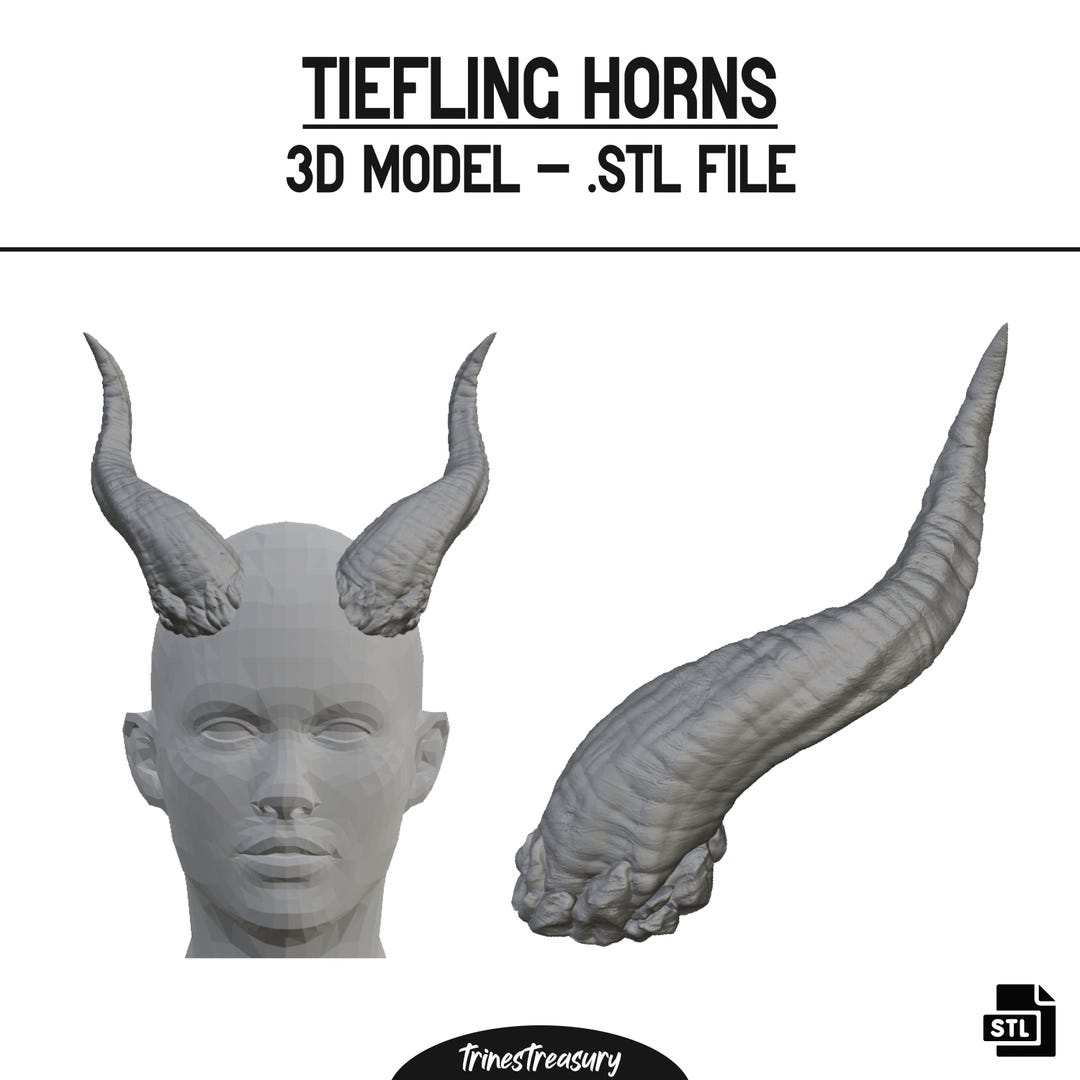 Stygian Skewers Tiefling Horns 3D Model - STL Files for 3D Printing - Etsy