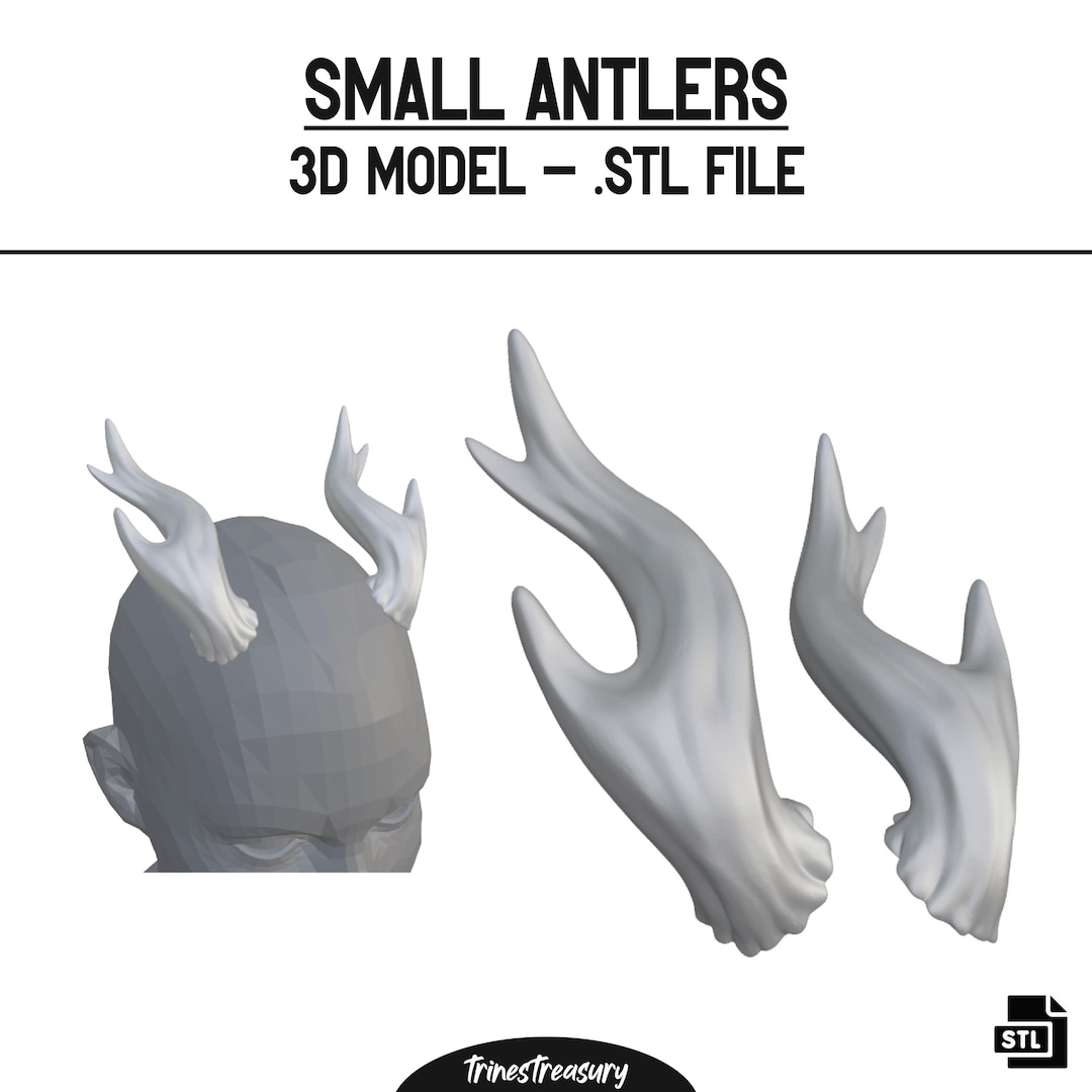 Small Antlers 3D Models - STL File for 3D Printing - Etsy