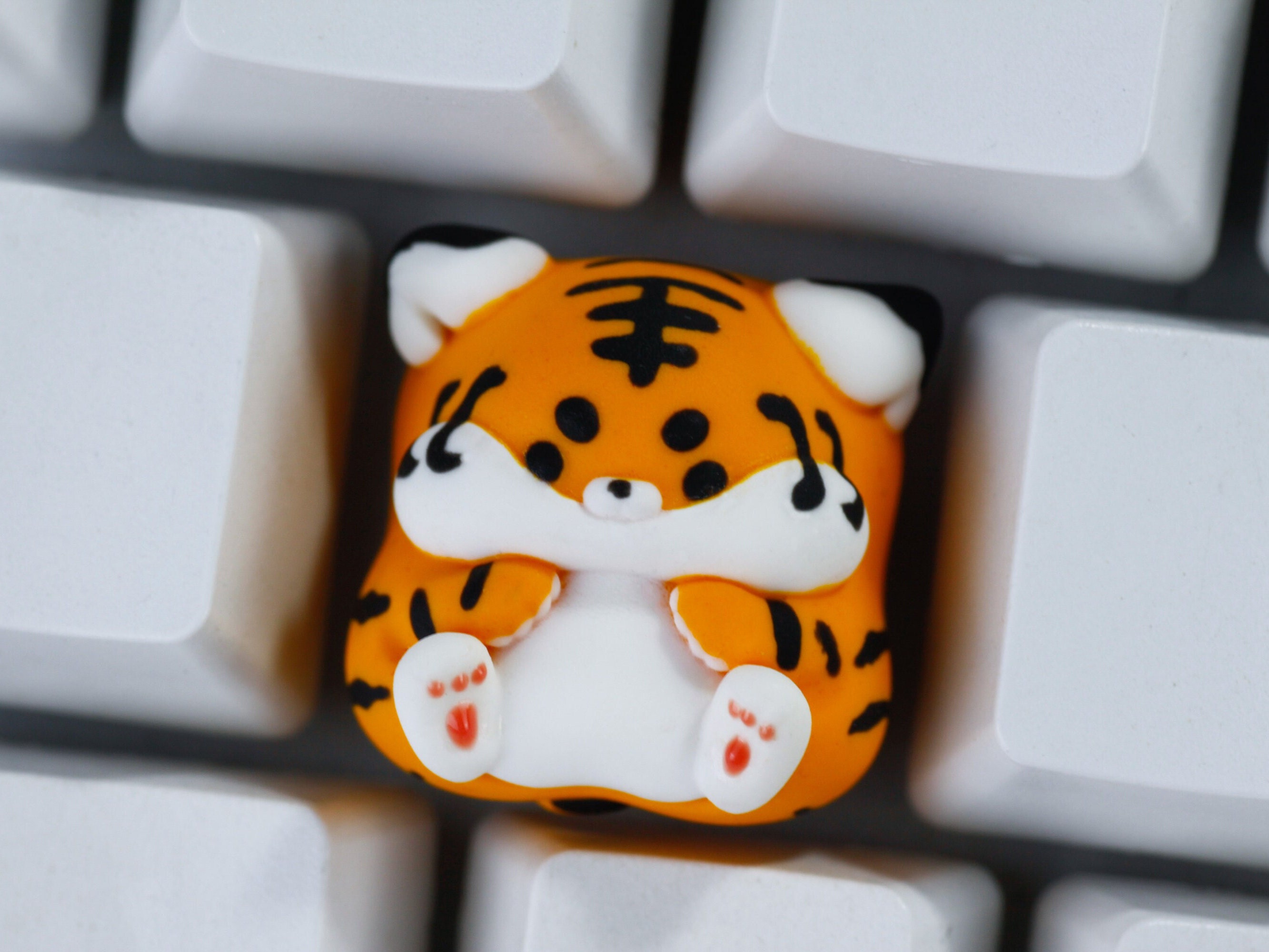 Cute Tiger Animal Artisan Keycap - Cat Keycaps - Perfect Handmade Gift ...