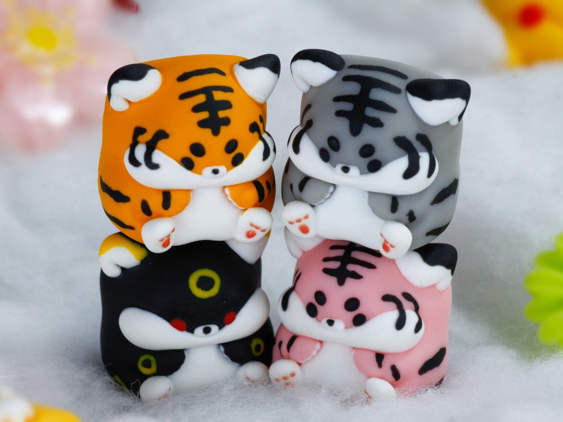 Cute Tiger Animal Artisan Keycap Cat Keycaps Perfect Handmade Gift - Etsy