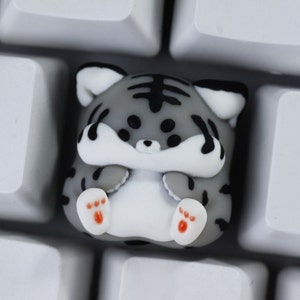 Cute Tiger Animal Artisan Keycap - Cat Keycaps - Perfect Handmade Gift ...