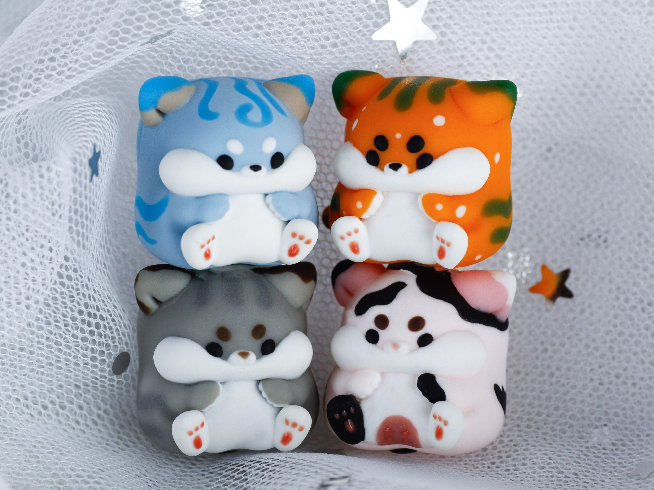 Animal Keycap Set - Artisan Cat Keycap - Accessories for Mechanical ...