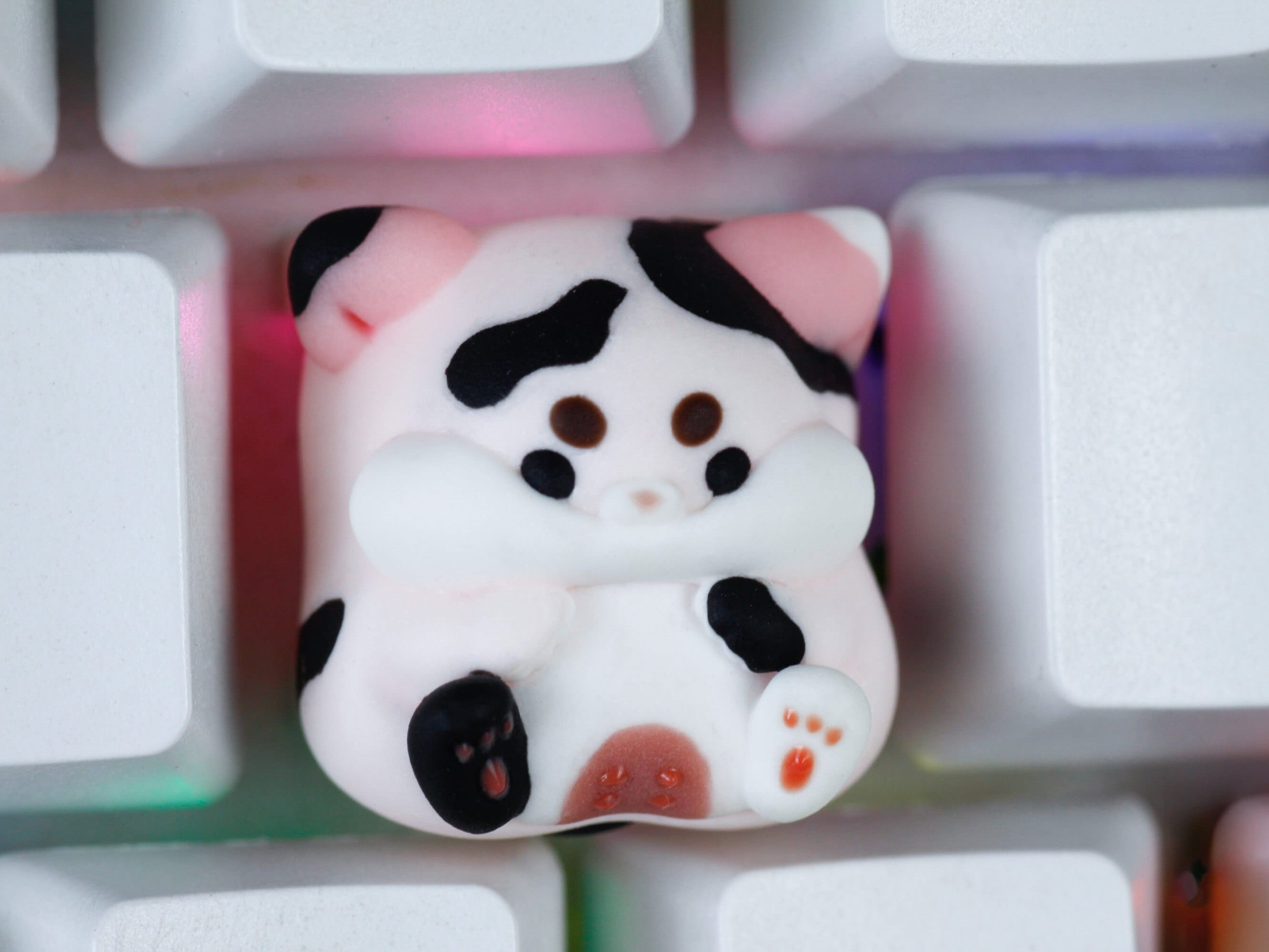 Cute Cat Keycaps Animal Artisan Keycap Perfect Handmade Gift for ...