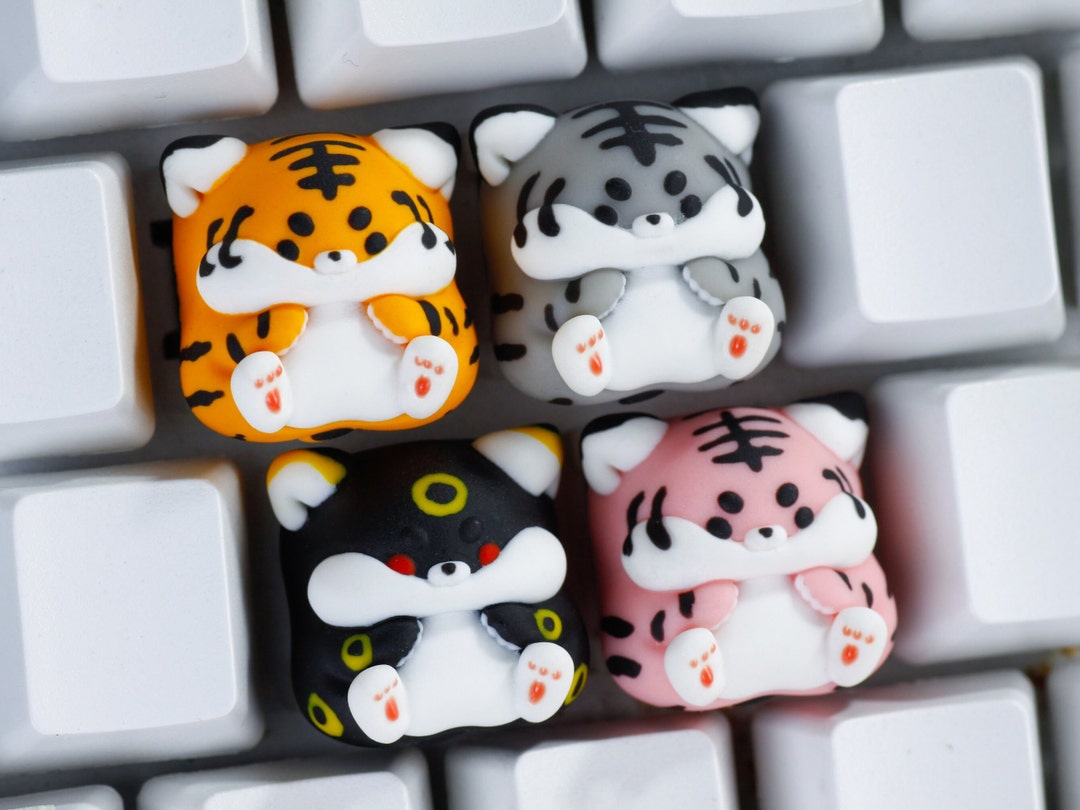Cute Tiger Animal Artisan Keycap - Cat Keycaps - Perfect Handmade Gift ...