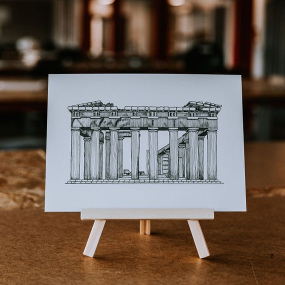 Parthenon Drawing Greek Temple