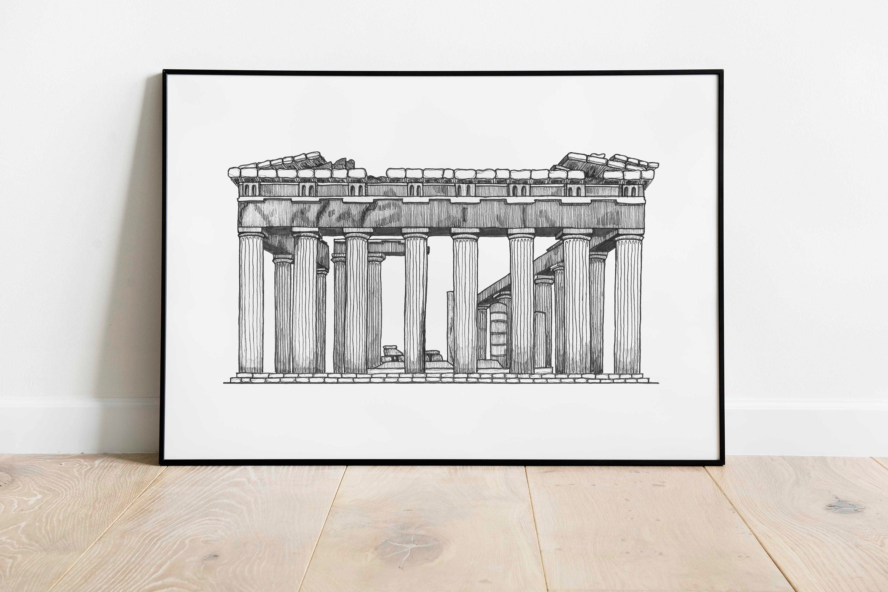 Parthenon Print Athens Poster Greece Gift Architectural | Etsy
