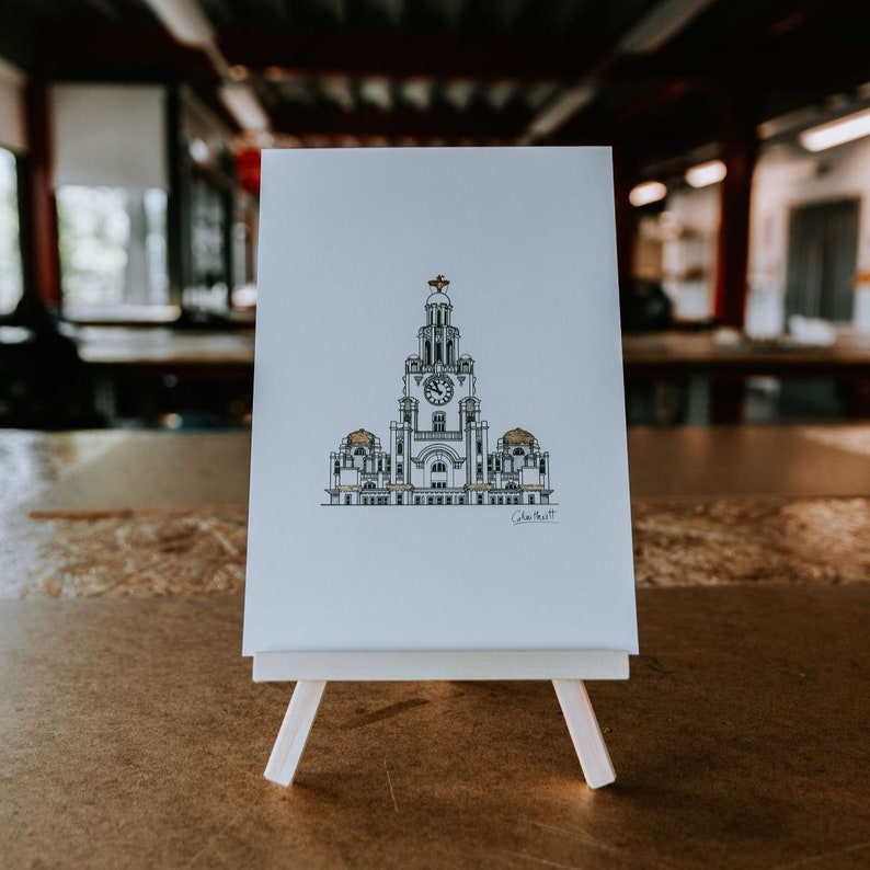 Gold Leaf Top of the Liver Building Artwork, Gold Leaf Liverpool Wall ...