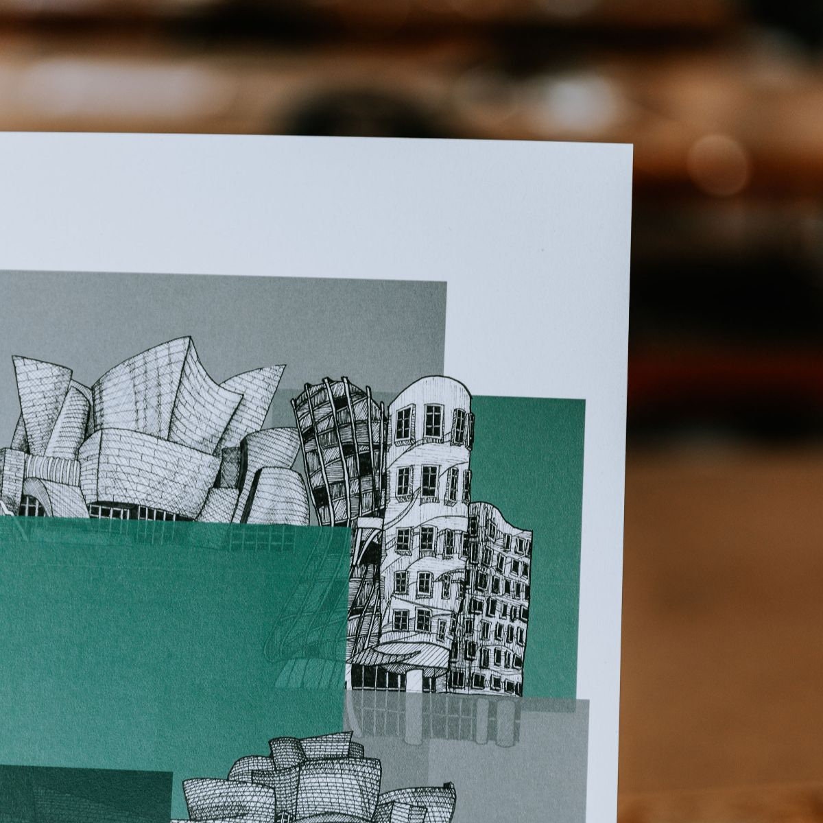 Architectural Drawing, Frank Gehry Print, Abstract Architecture, Black ...