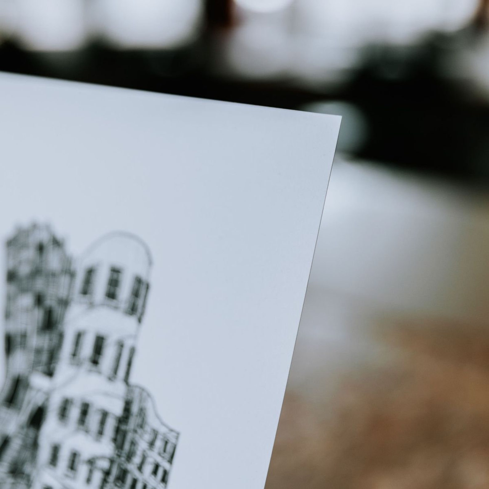 The Dancing House, Architectural Drawing, Black and White Wall Art ...