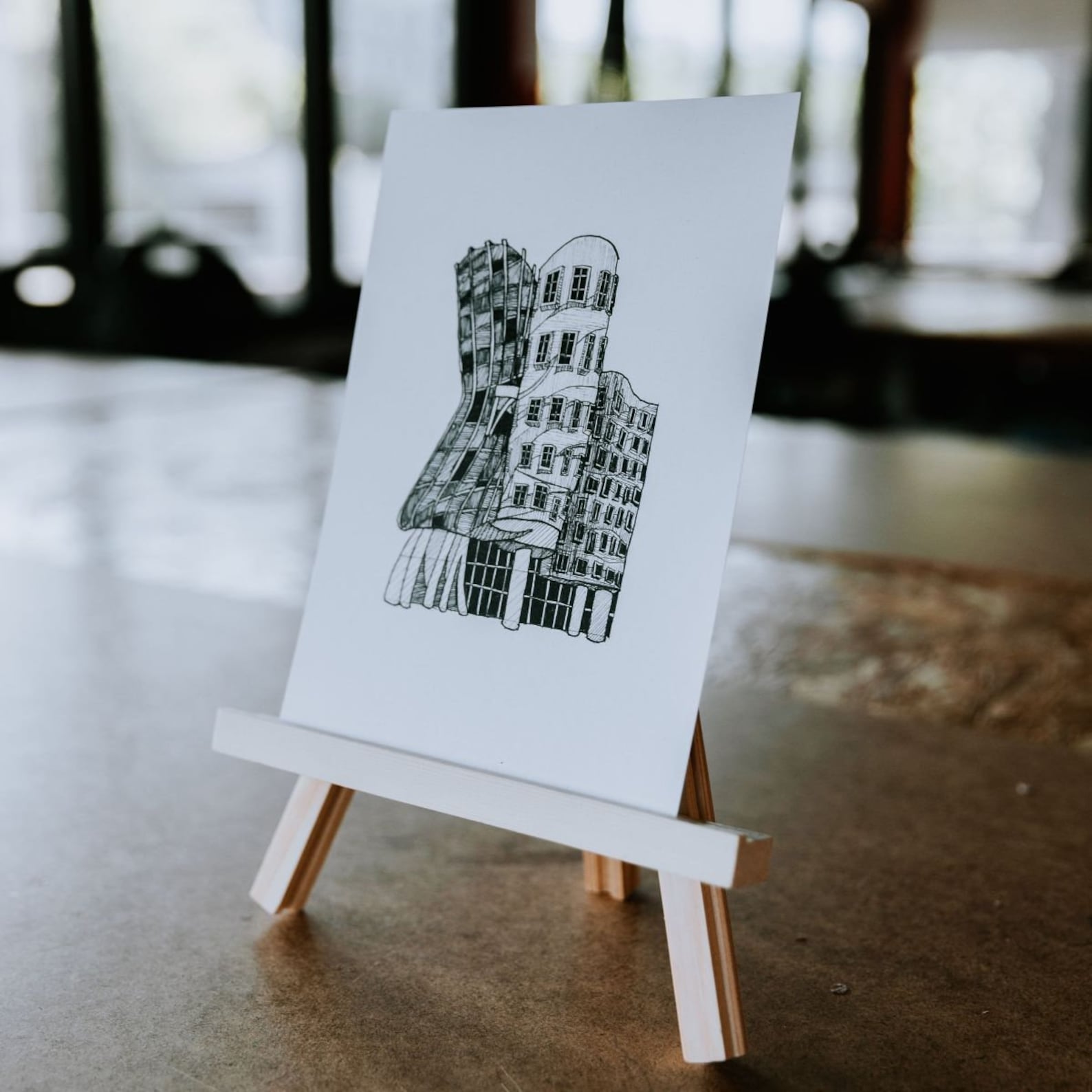 The Dancing House, Architectural Drawing, Black and White Wall Art ...