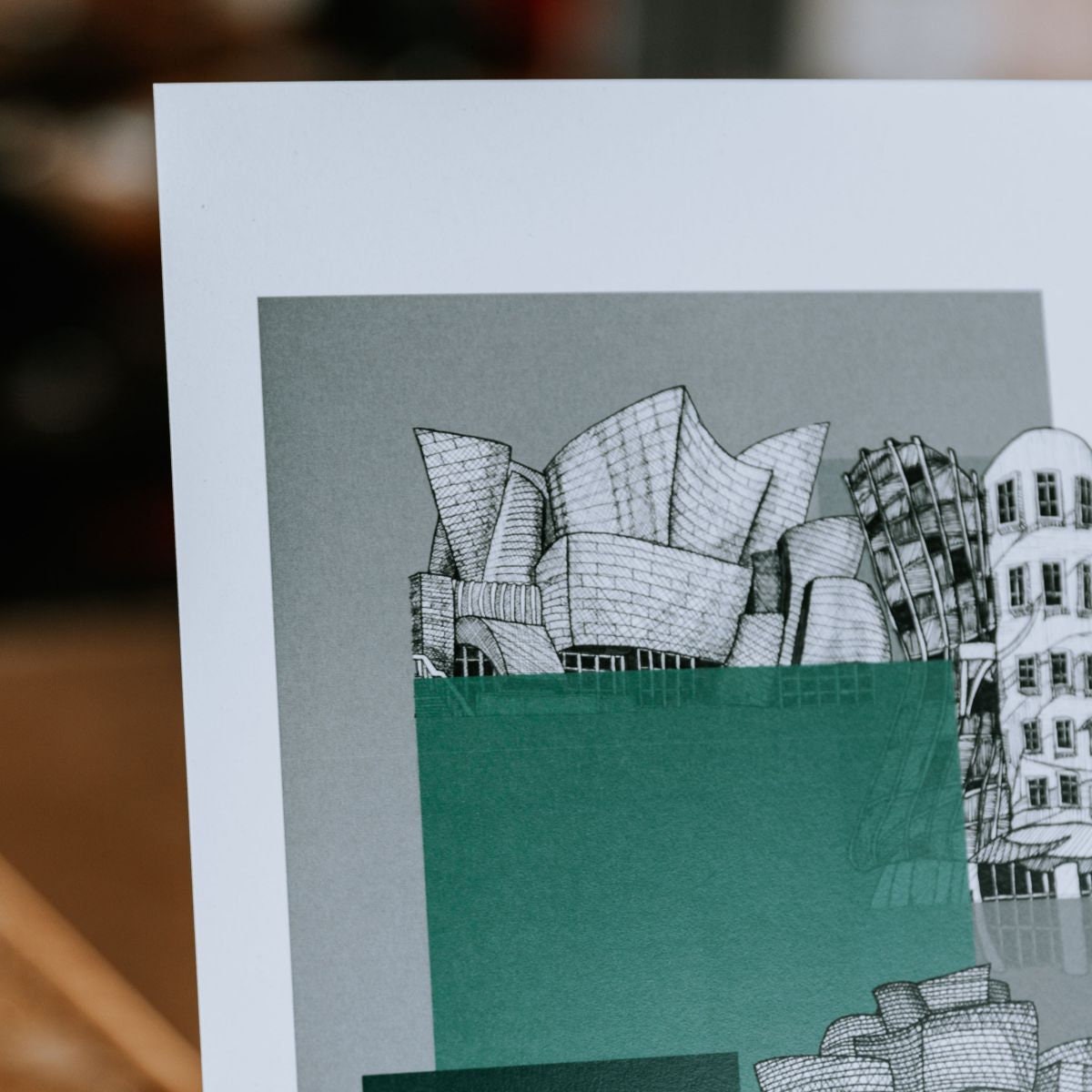 Architectural Drawing, Frank Gehry Print, Abstract Architecture, Black ...