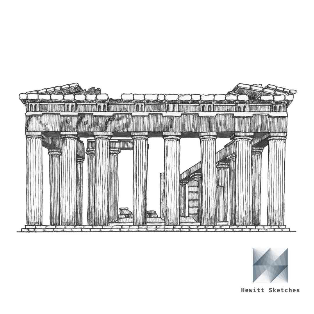 Parthenon Print Athens Poster Greece Gift Architectural | Etsy