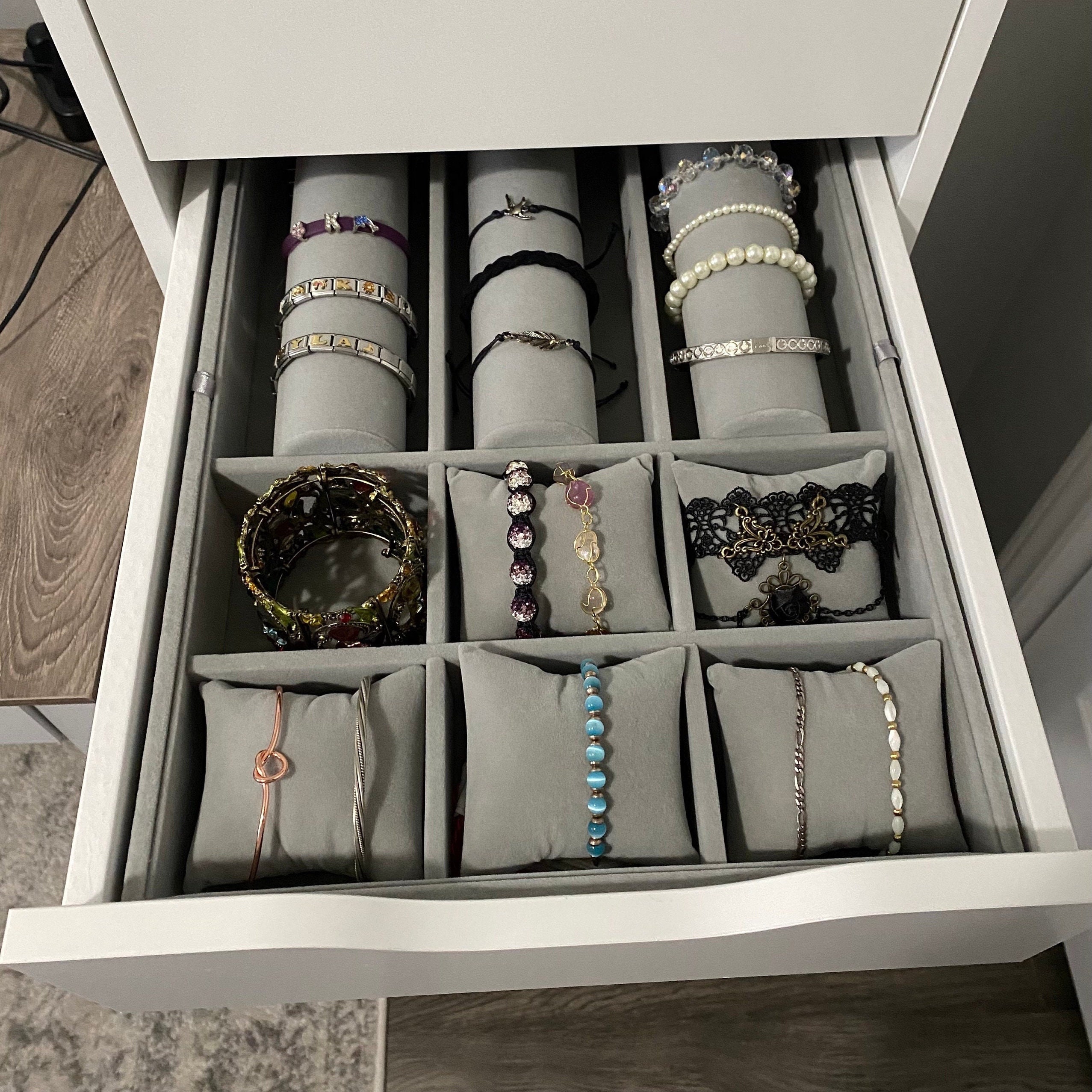 Custom Velvet Jewelry Organizer: Closet Drawer Insert, Jewelry Storage ...