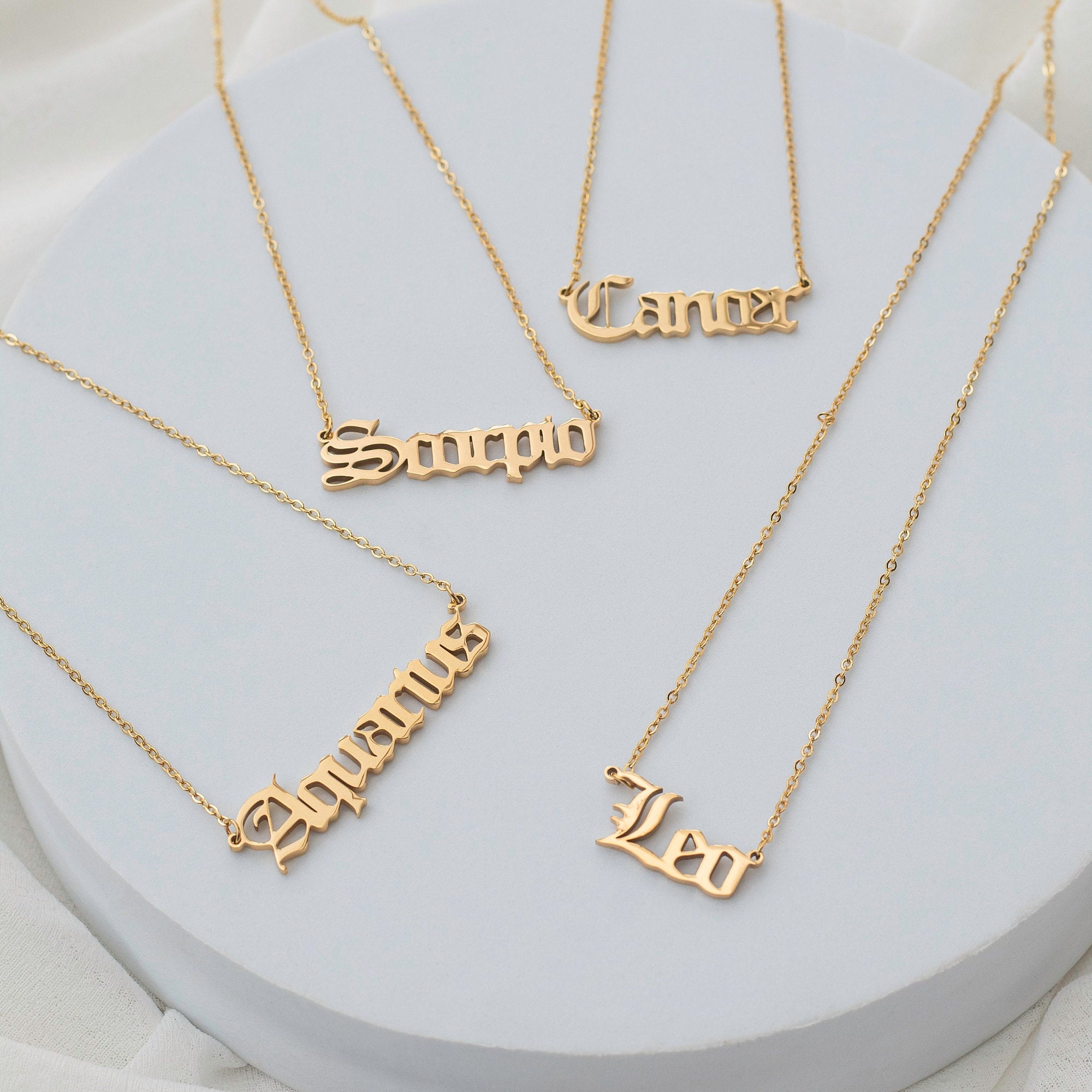 Zodiac Star Sign Necklace Waterproof Astrology Necklace - Etsy UK