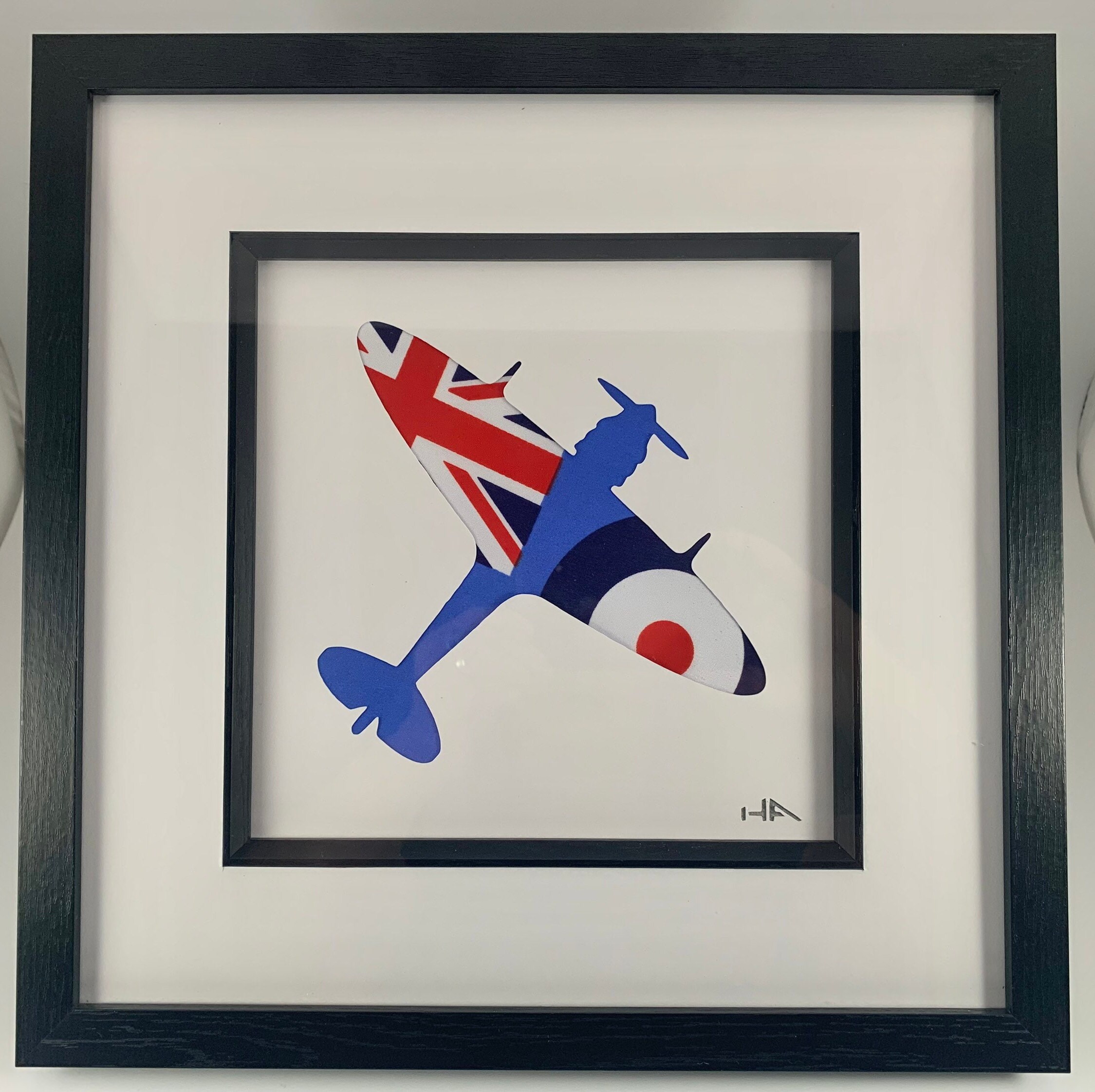 Spitfire Silhouette Frame With RAF Ensign Fabric - Etsy UK