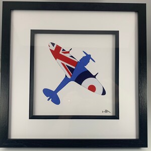 Spitfire Silhouette Frame With RAF Ensign Fabric - Etsy UK