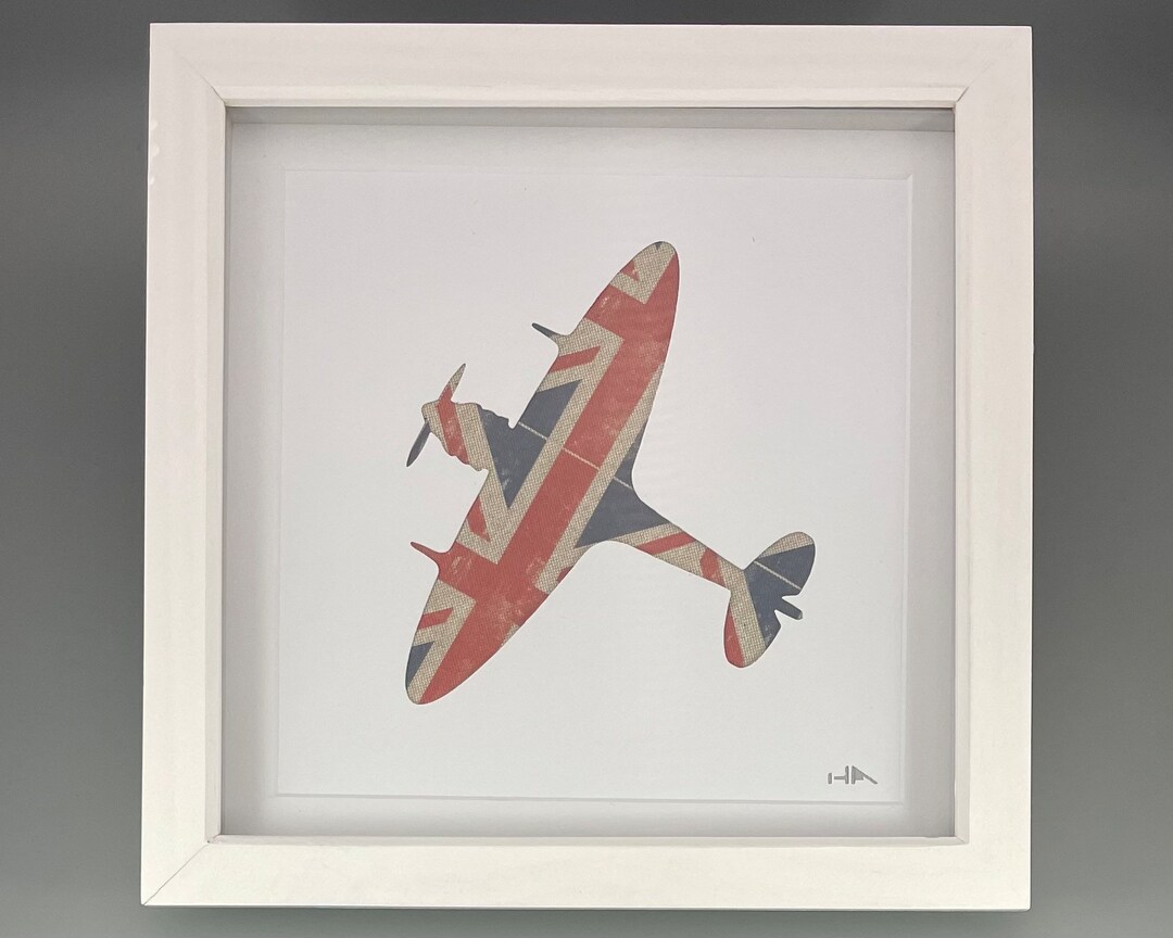 Spitfire Silhouette Frame With Union Jack Fabric - Etsy