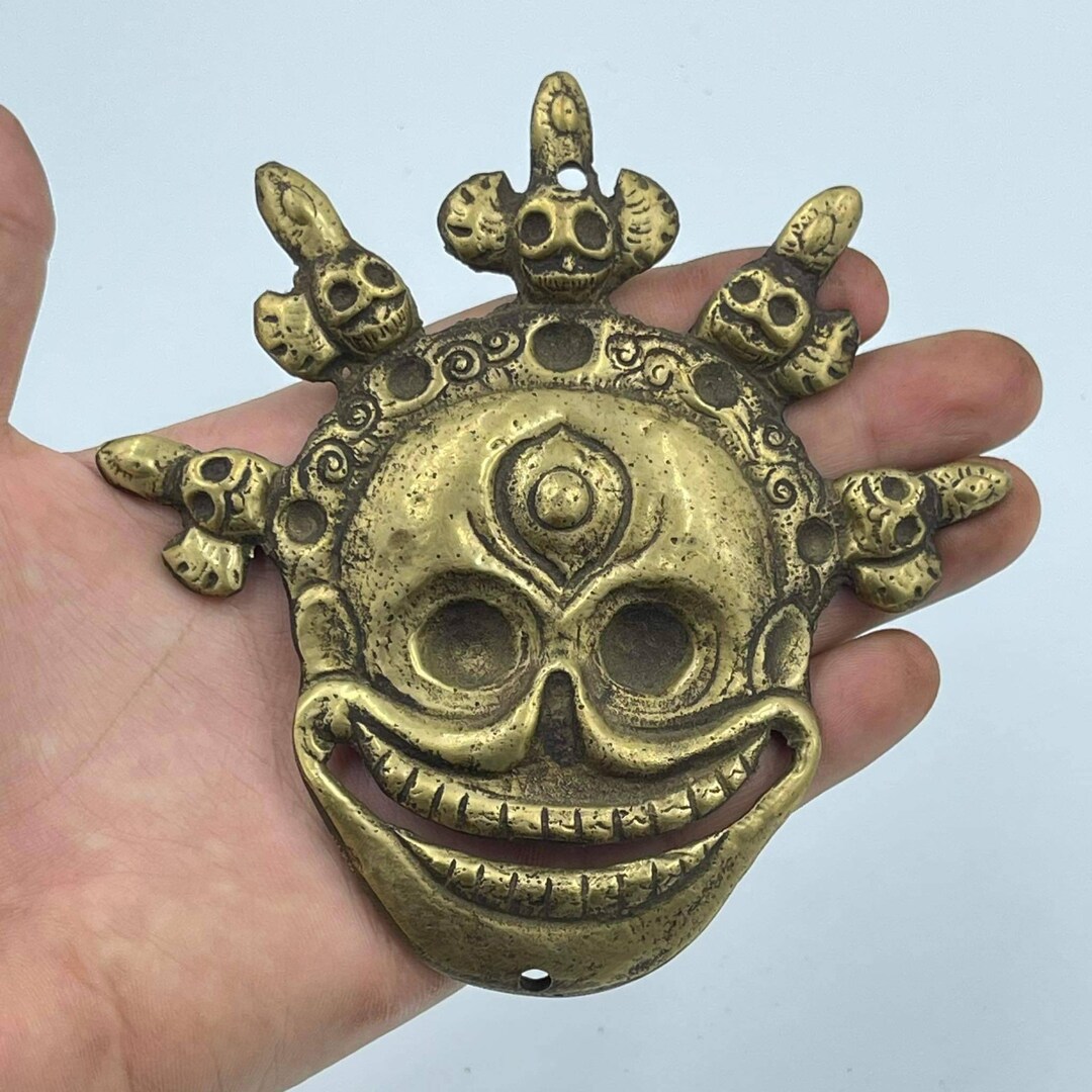 Stunning Antique Near Eastern Vintage Old Bronze Multiple Faces Figures ...