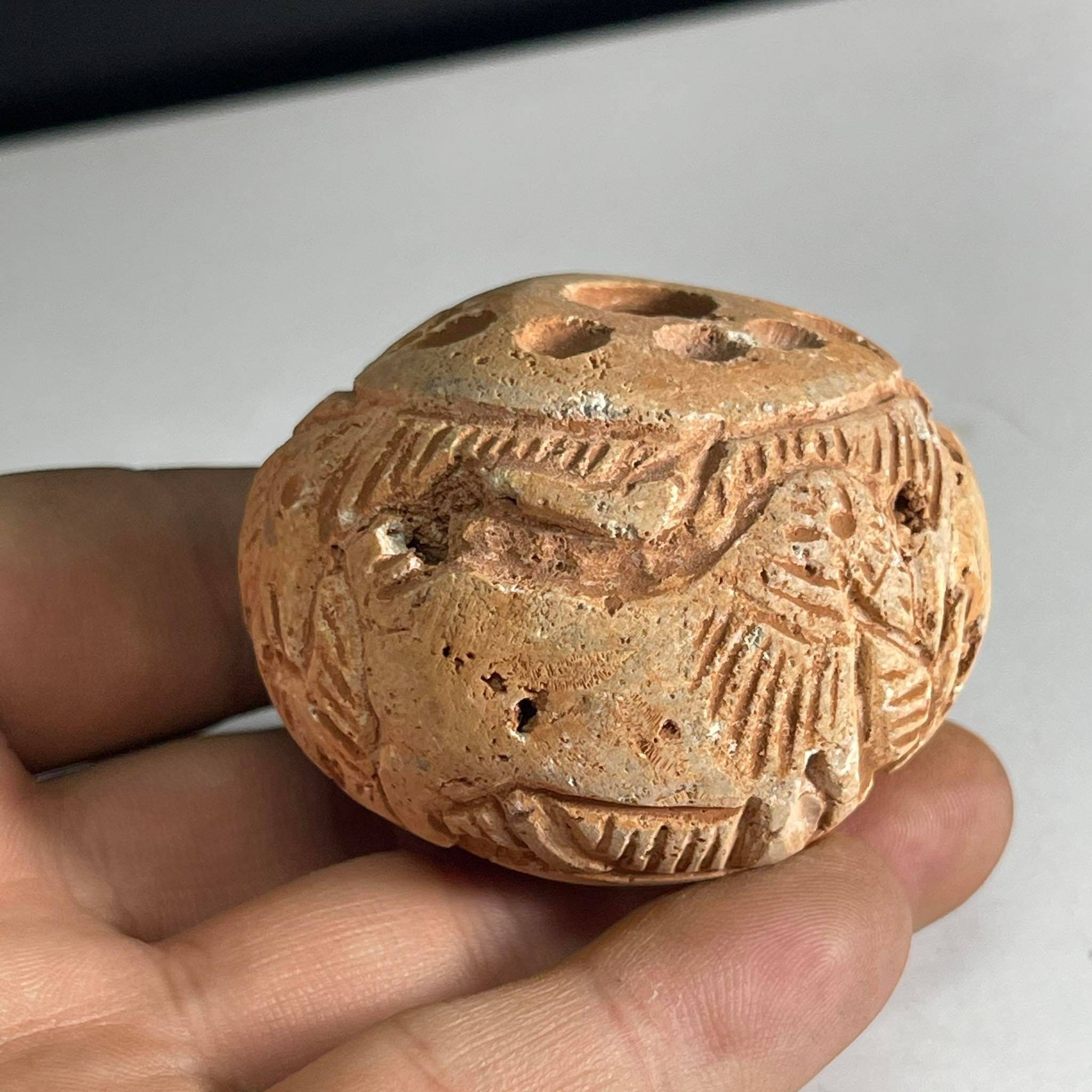 Rare Sumerian Engraved Stone Ball Bead: Mesopotamia Artifact - Etsy