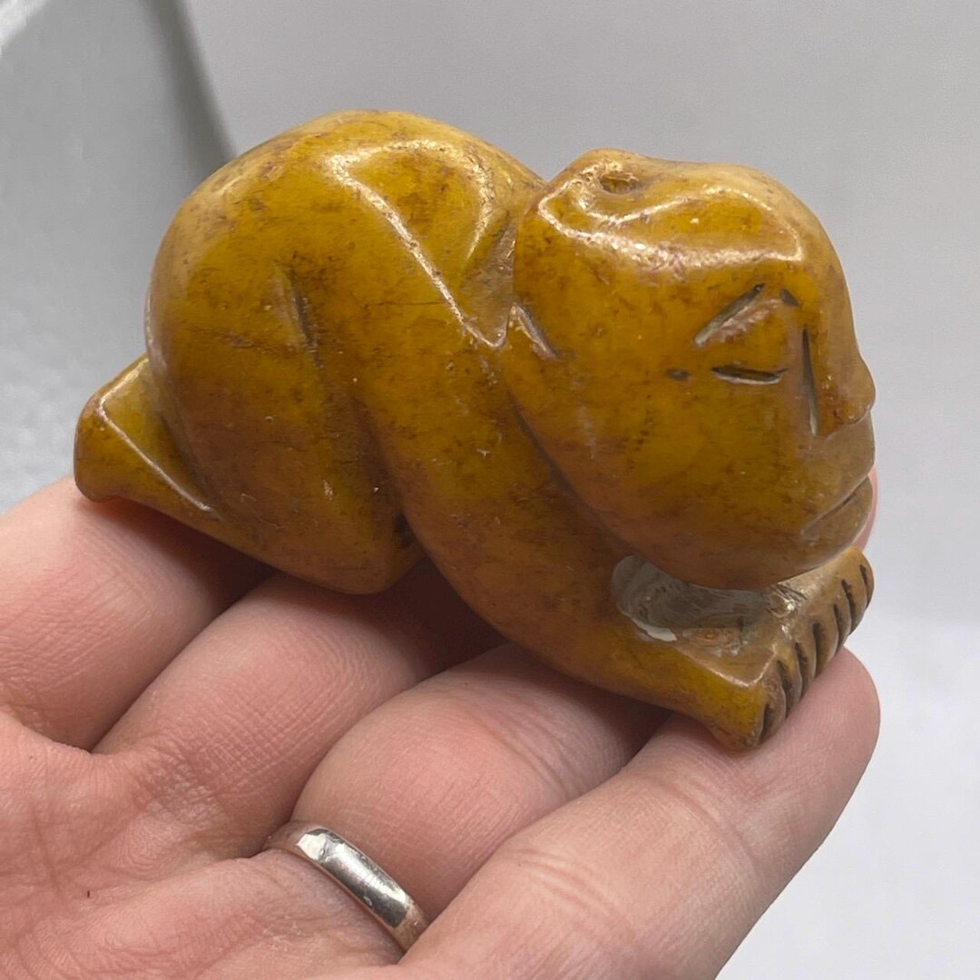 Unique Ancient Near Eastern Old Jade Stone Worshipper Statue Carved ...
