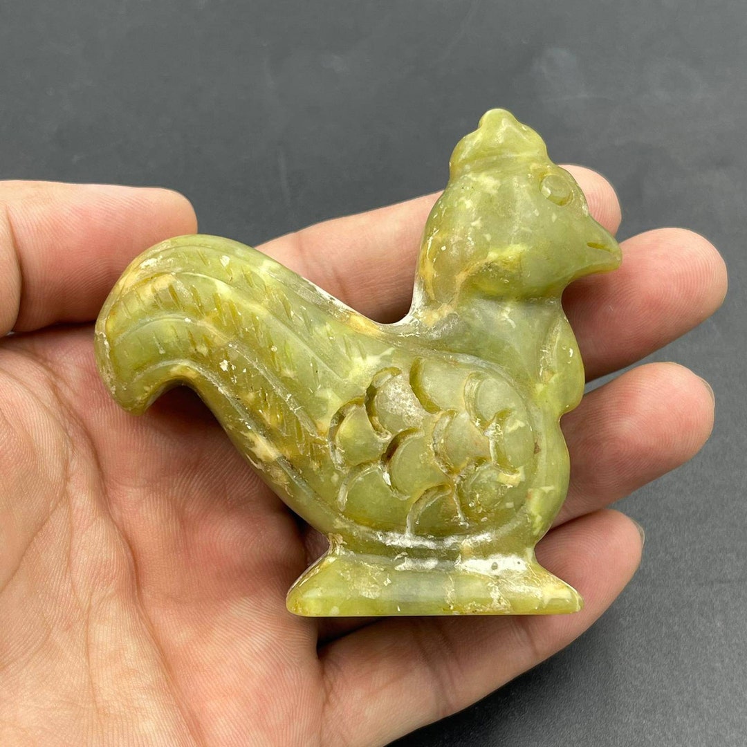 Wonderful Ancient Near Eastern Jade Stone Unique Roster Figure Statue ...