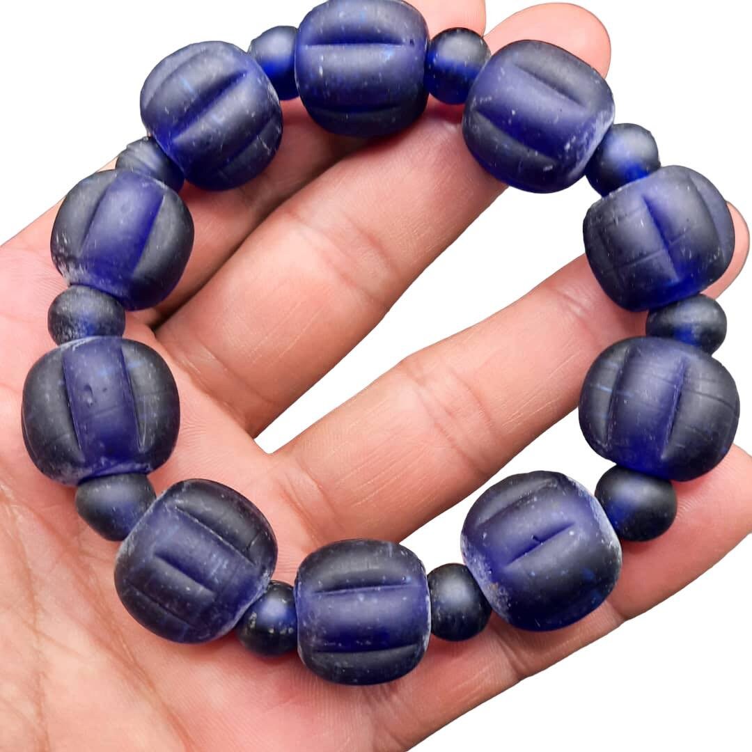 Excellent Vintage Old Lapis Lazuli Color Deep Blue Mosaic Glass ...
